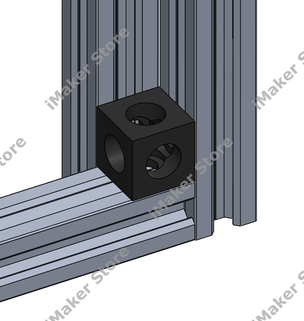 Three Way Cube Corner Connector for Aluminum Rails | imakerstore.com
