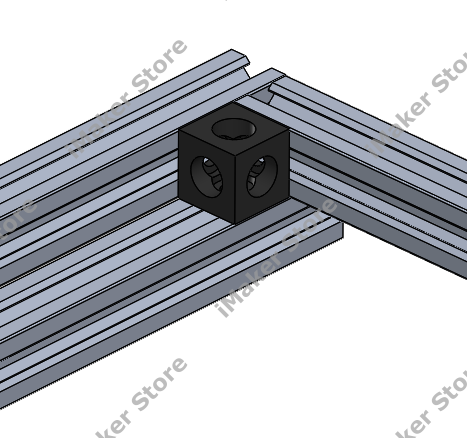 Three Way Cube Corner Connector for Aluminum Rails | imakerstore.com