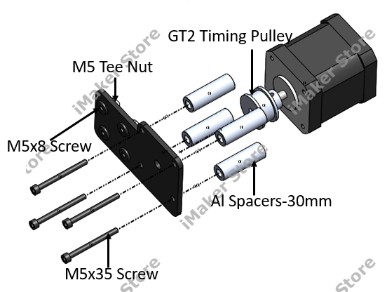 Belt Actuator Kit With V Slot 20mm Gantry Assembly | imakerstore.com
